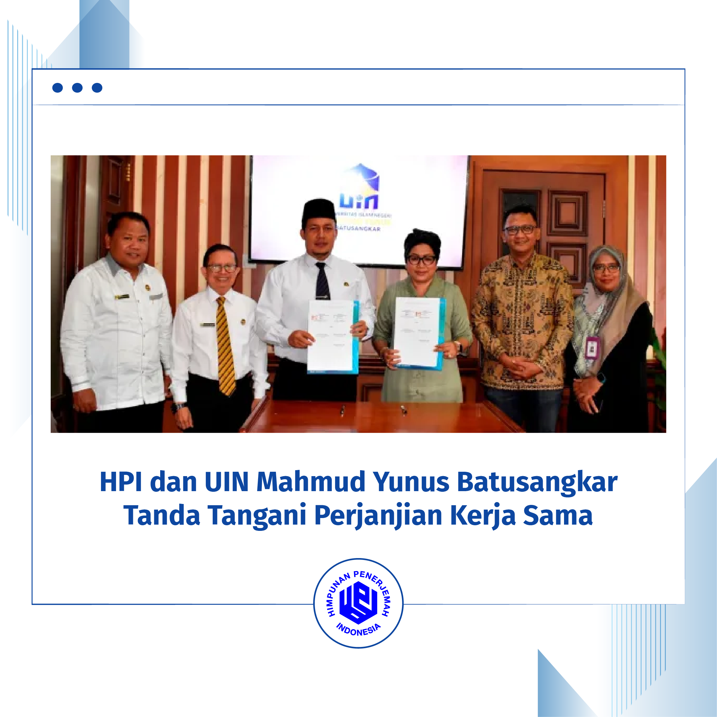 HPI dan UIN Mahmud Yunus Batusangkar Tanda Tangani Perjanjian Kerja ... HPI dan UIN Mahmud Yunus Batusangkar Tanda Tangani Perjanjian Kerja ...